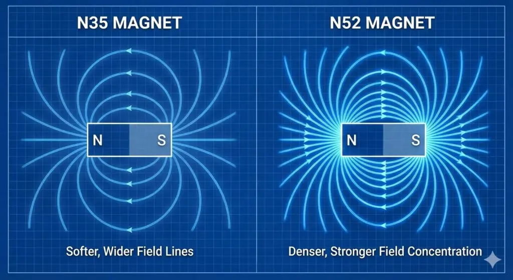 N35 vs N52 NdFeB Magnets: Performance Differences and Cost Trade-Offs
